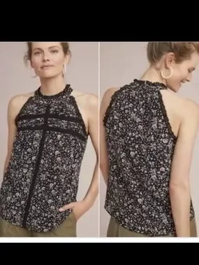 Maeve | Tops | Anthropologie Maeve Ashley Sheer Ruffle Ditsy Floral ...